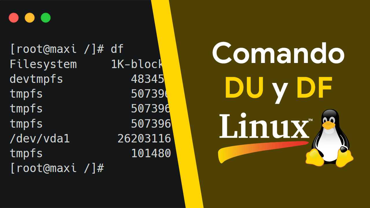 Espacio en disco con los comandos DU y DF en Linux - Maxi Zamorano