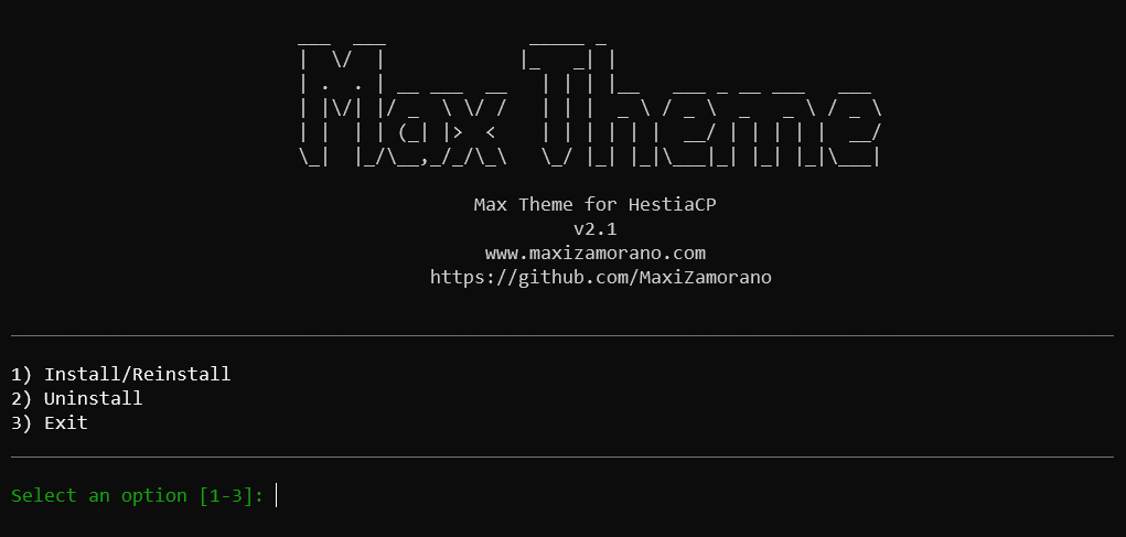 GitHub - MaxiZamorano/maxtheme: Español: Tema para el panel de control HestiaCP con ...